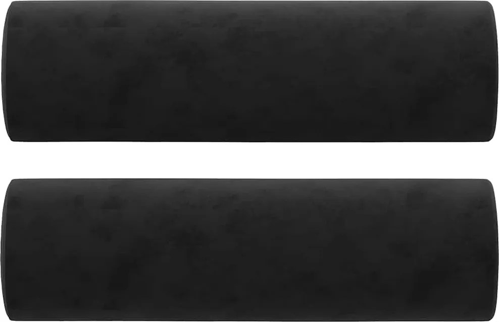 2místná pohovka s polštáři černá 140 cm samet 3200886