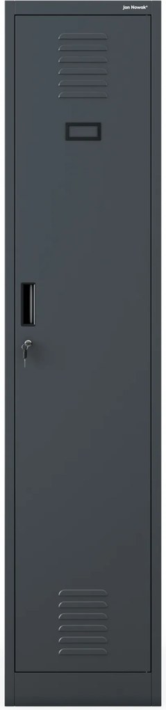 Dvoukomorová šatní skříň pro zaměstnance antracitová, 400x1800x500 mm: KACPER 1 Plus