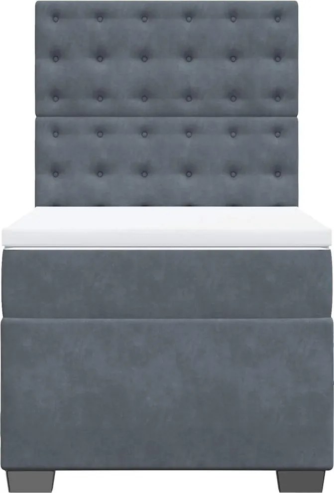 Box spring postel s matrací tmavě šedá 90x200 cm samet 3293123