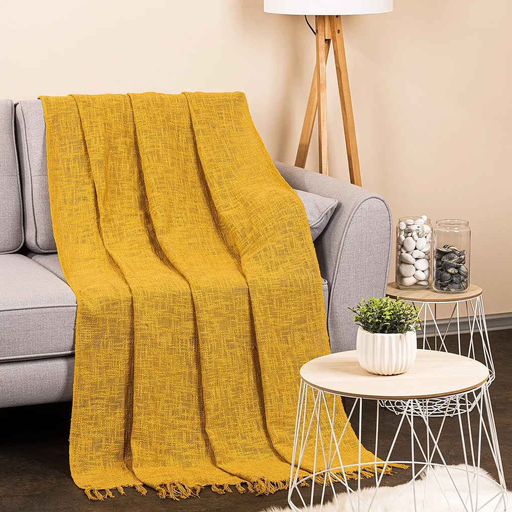 Boma Trading Pléd Arya mustard, 130 x 170 cm