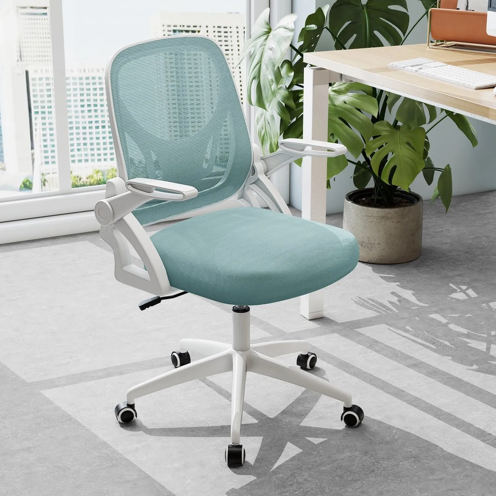 Costway Ergonomická kancelářská židle se sklopnými područkami a houpací pracovní