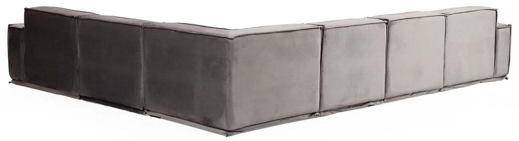 Designová rohová sedačka Valtina 388 cm šedá - pravá