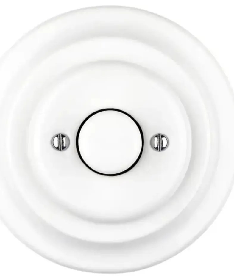 Bohemia-Design - Porcelánový retro stmívač otočný s rámečkem 250V/10A bílá 12357554