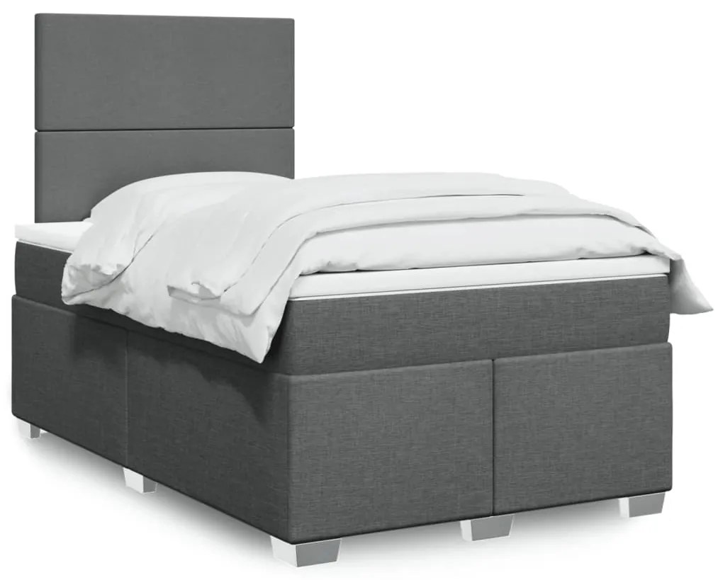 Box spring postel s matrací tmavě šedá 120x190 cm textil 3290421