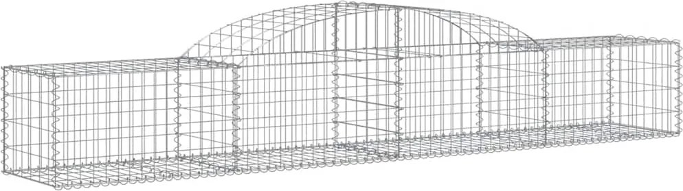Klenuté gabionové koše 2 ks 300x50x40/60 cm pozinkované železo 3146647