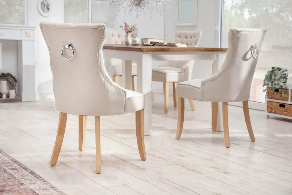 Designová židle Queen len béžová