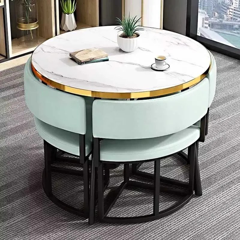LuxuryForm DESIGN Jídelní set MONTE 4+1 - mint / bílý