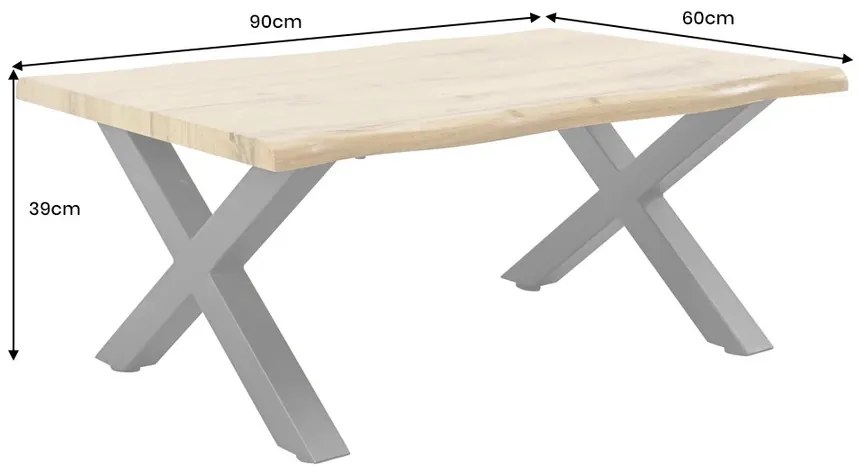 Designový konferenční stolek Onofrio 90 cm vzor divoký dub