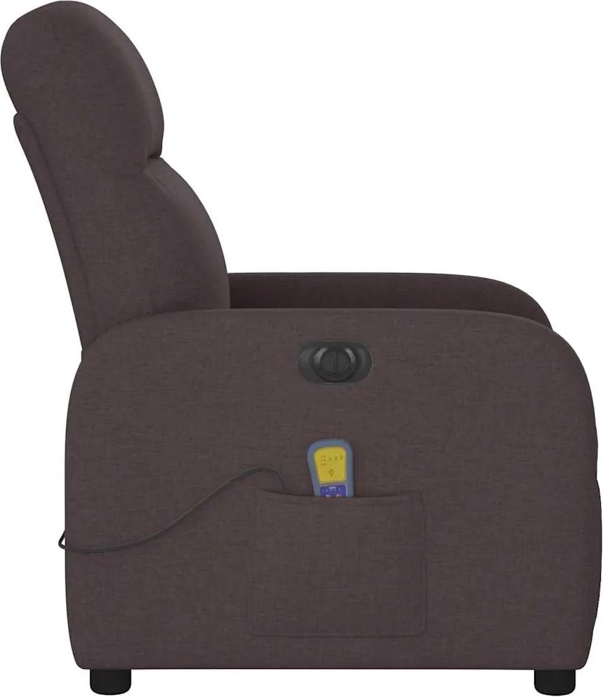 Elektrické masážní polohovací křeslo tmavě hnědé textil 3302967