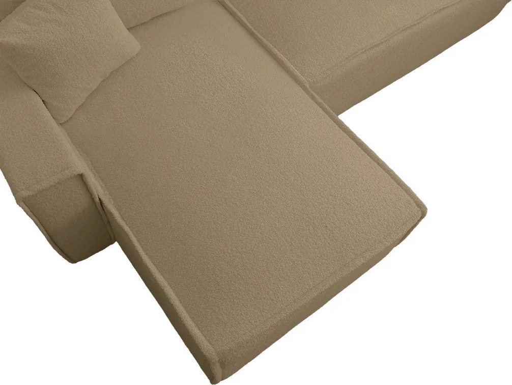 Rozkládací oboustranná sedací souprava do L SMART BOUCLE 232x143 cm, tmavě béžová