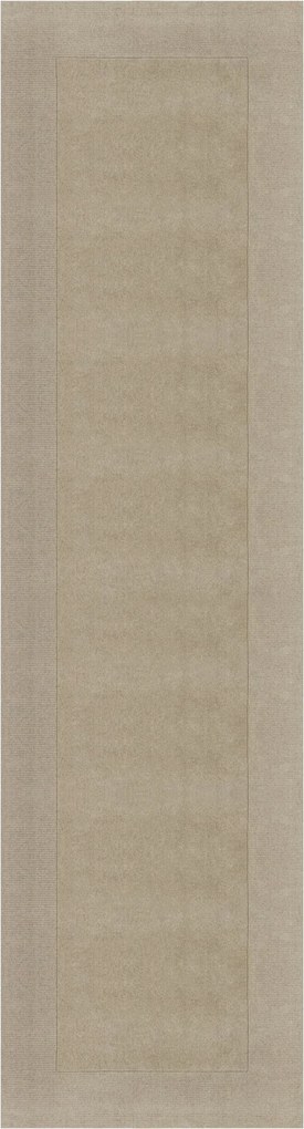 Flair Rugs, Ručně tkaný běhoun Tuscany Textured Wool Border Natural, 60x230, béžová, ložnice