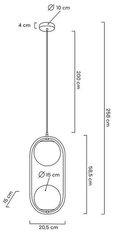 Závěsná svítidlo Aurelia, 2xø15cm