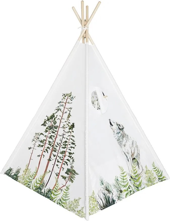 lovel.cz Dětský stan teepee Forest wolf + podložka + 4 polštáře