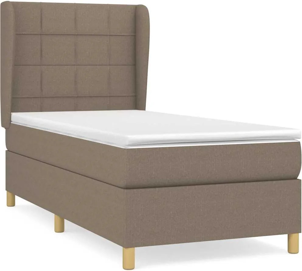 Box spring postel s matrací taupe 90x200 cm textil 3128497
