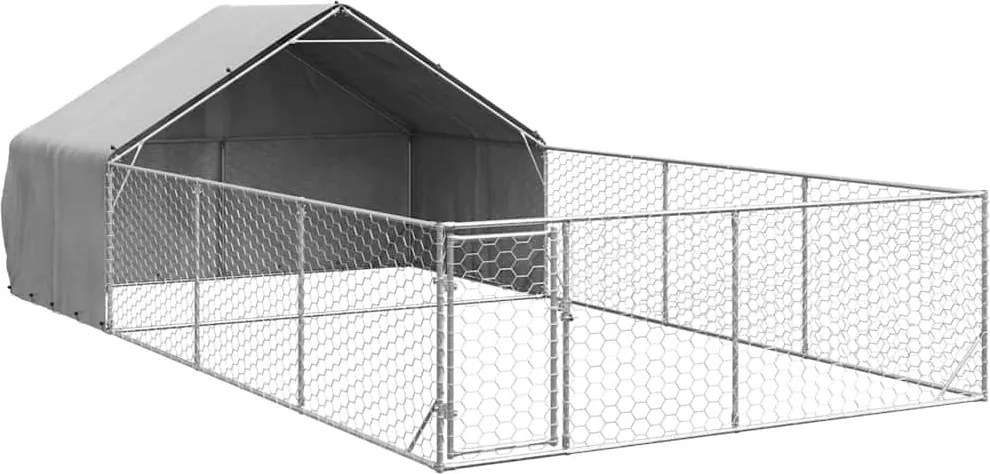 Venkovní psí kotec s výběhem 7x3x1,9 m pozinkovaná ocel 3329244