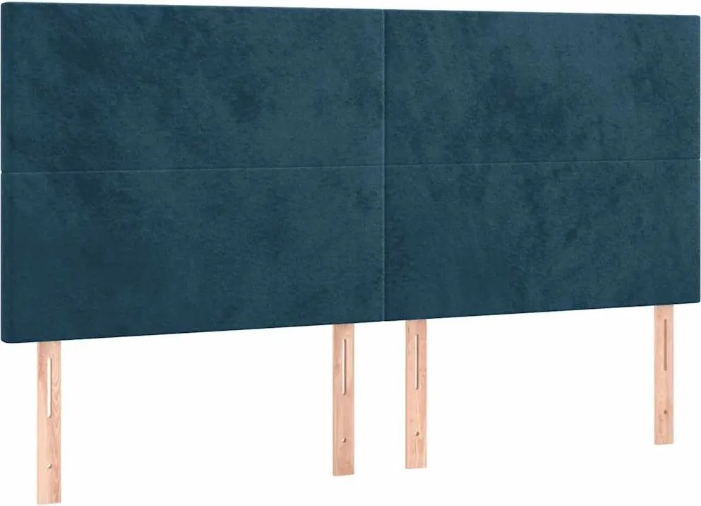 Box spring postel s matrací tmavě modrá 200x200 cm samet 3132583