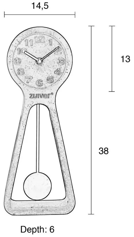 Růžové terrazzo stolní hodiny ZUIVER PENDULUM