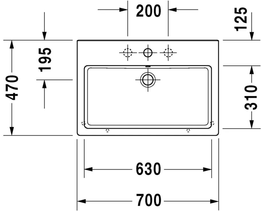 Duravit Vero - Umyvadlo 70x47 cm, bílá 0454700000