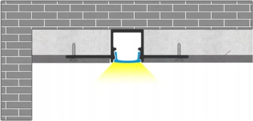 ECOLIGHT LED hliníkový profil 2m zapuštěný - SADA