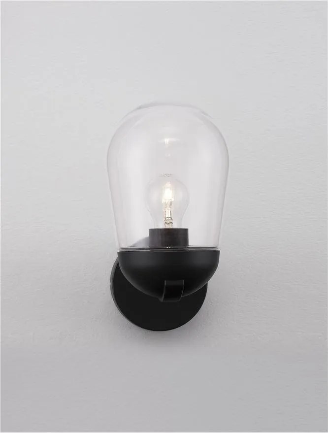 NV 9060194 Venkovní nástěnné svítidlo OMIKA tmavě šedý hliník a čiré sklo E27 1x12W 220-240V bez žárovky IP54 - NOVA LUCE