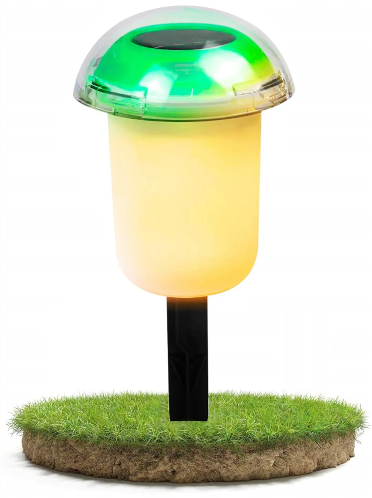 BERGE LED RGB hřibová solární lampa