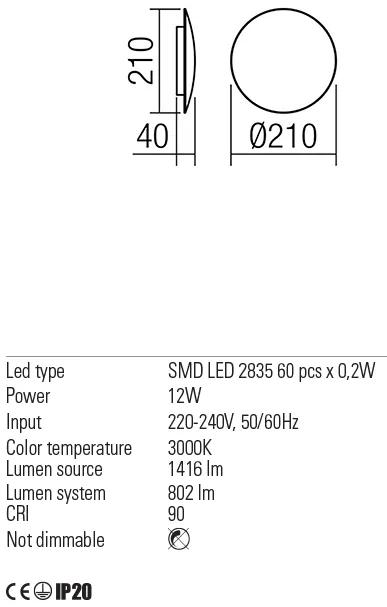 Redo Nástěnné LED svítidlo Umbra, ø21cm Barva: Černá