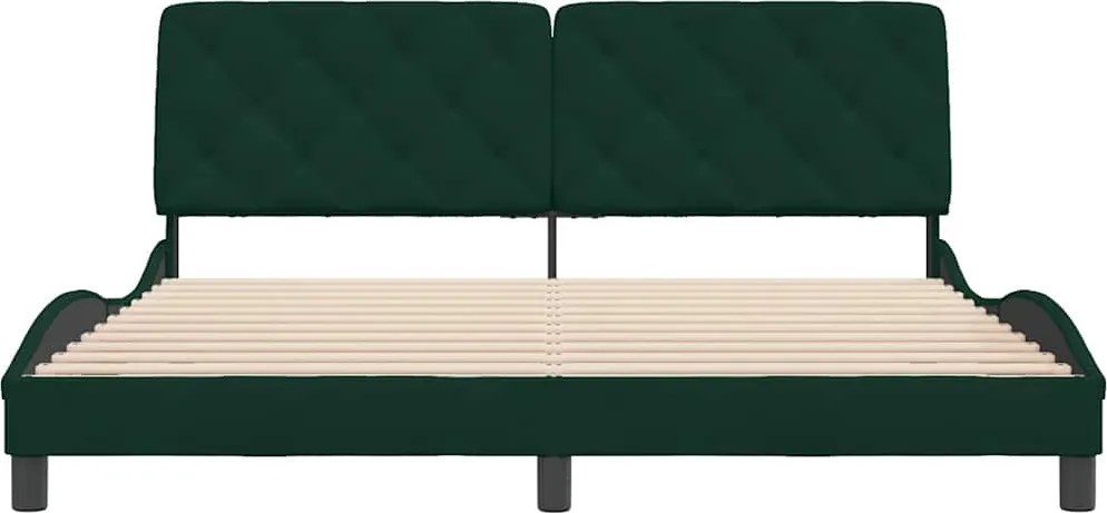 Rám postele bez matrace tmavě zelená 180 x 200 cm samet 3207938