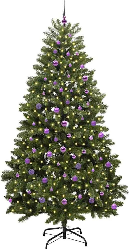 Umělý vánoční stromeček 240 cm 300 LED Teplá bílá PVC a ocel 3395709