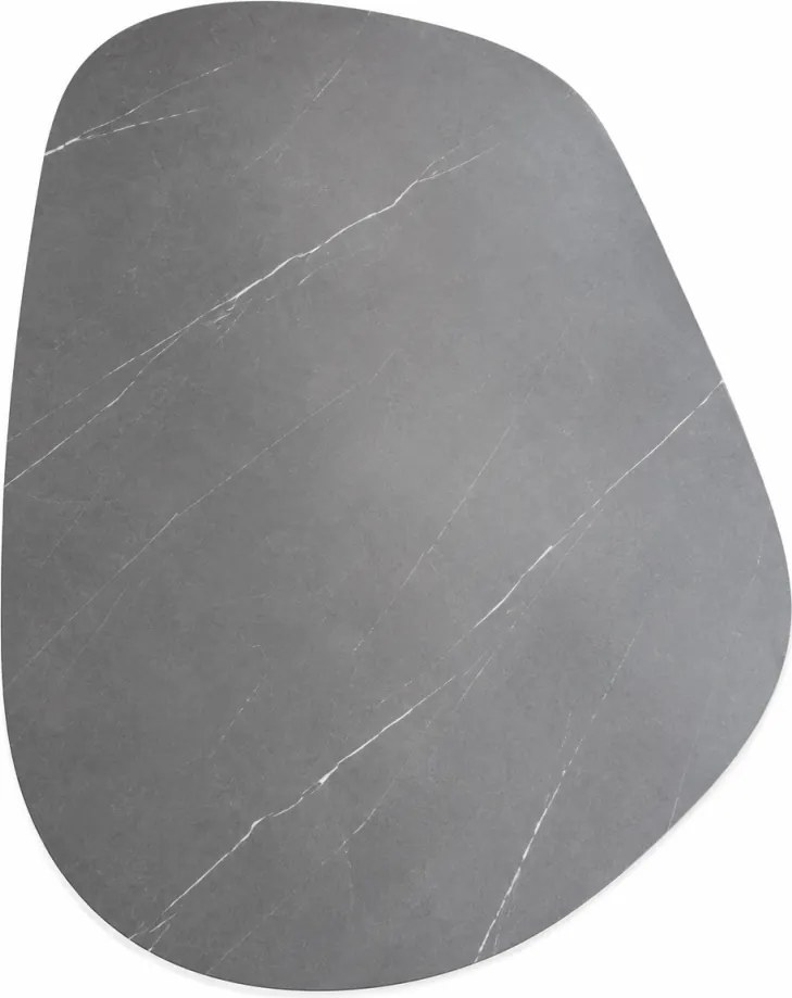 Jídelní stůl ROYAL GRIGIO – 230 × 130 cm, keramická deska 24 mm Shark Nose, zlatá podnož VALETTA M