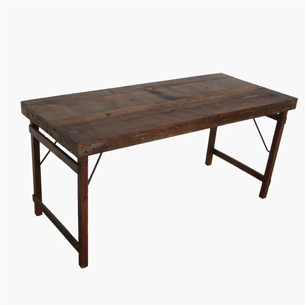 Rustikální dřevěný jídelní stůl skládací VINTAGE 165cm