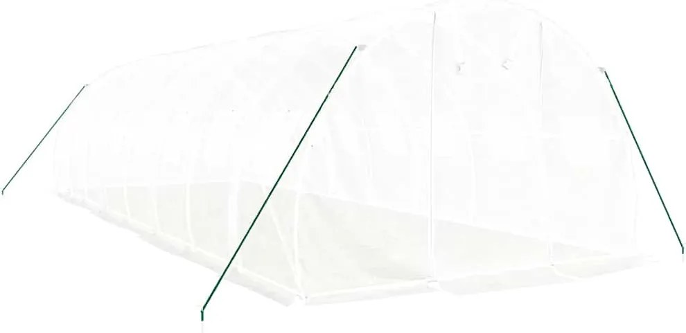 Skleník s ocelovým rámem bílý 24 m² 8 x 3 x 2 m 3188052