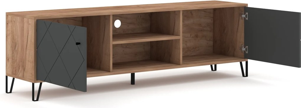 TV stolek Bilbao 183 cm dub Craft Tobacco/grafit