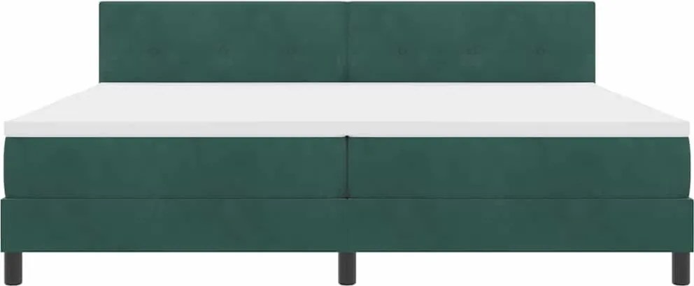 Postel s boxspringem s čelo Tmavě zelená 200 x 200 cm samet 3339197