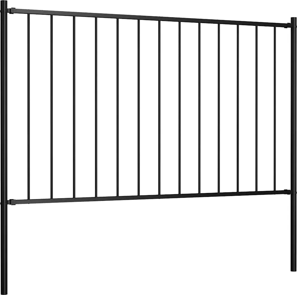 Plotový panel Woerden se sloupky ocelový 1,7x1 m černý 145210