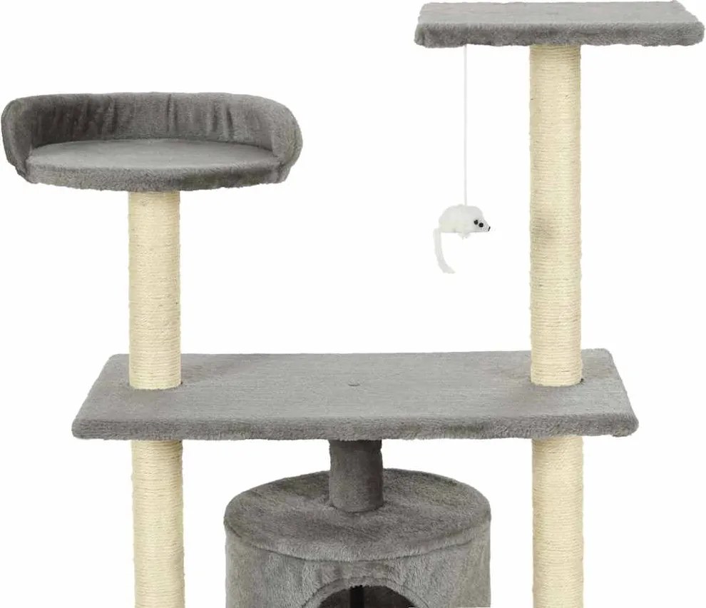Škrabadlo pro kočky se sisalovými sloupky 95 cm šedé 170512
