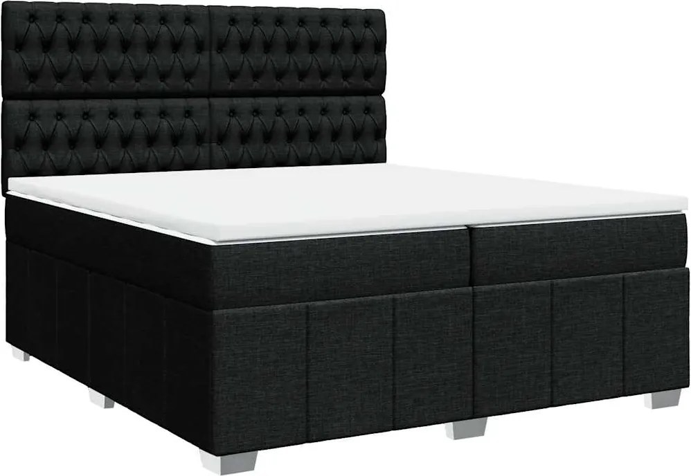 Box spring postel s matrací černá 200x200 cm textil 3294084