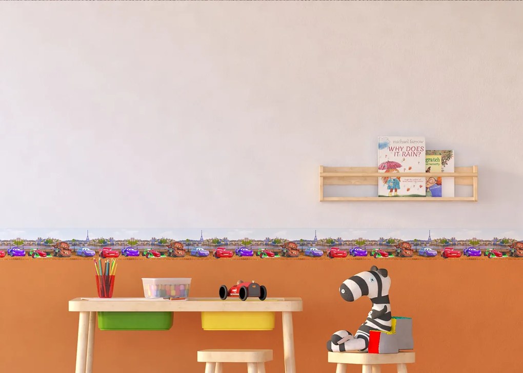 Dětská samolepící bordura na zeď Disney Auta Londýn | 5 m x 13.8 cm | DWBD8071