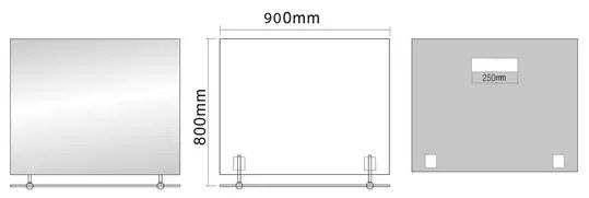 Sapho Wega Zrcadlo 90x80 cm s policí 60092-9