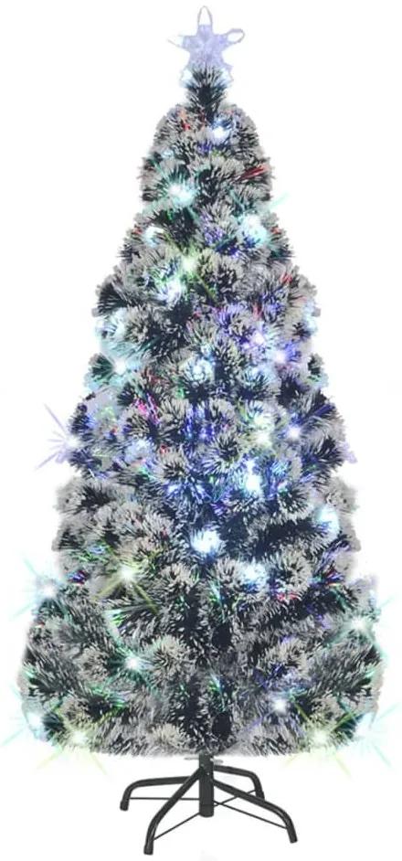 242427 vidaXL Umělý vánoční stromek se stojanem a LED 180 cm optické vlákno