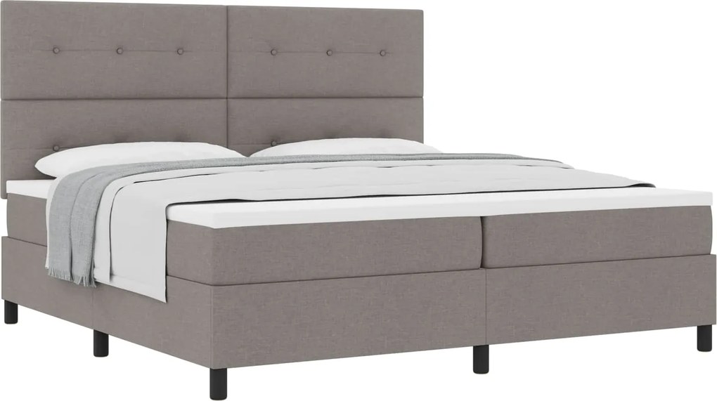 Postel s boxspringem s čelo Taupe 200 x 200 cm textil 3339417