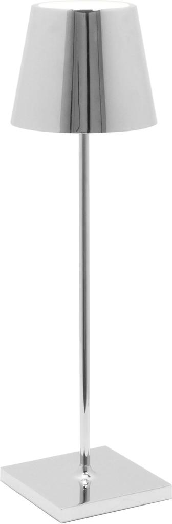 Stolní lampa Poldina 38 cm stříbrná metalíza