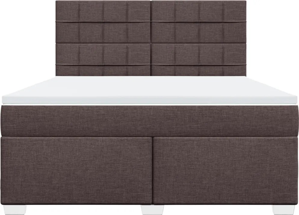 Box spring postel s matrací tmavě hnědá 180x200 cm textil 3290570