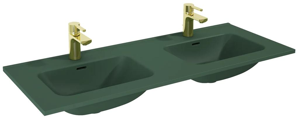 Elita Skappa Duo, nábytkové umyvadlo 120,8x46x1,8 cm, zelená matná, ELT-146073