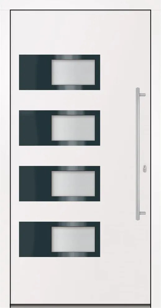 Vchodové dveře bílé 100 x 200 cm hliník a PVC 3157062