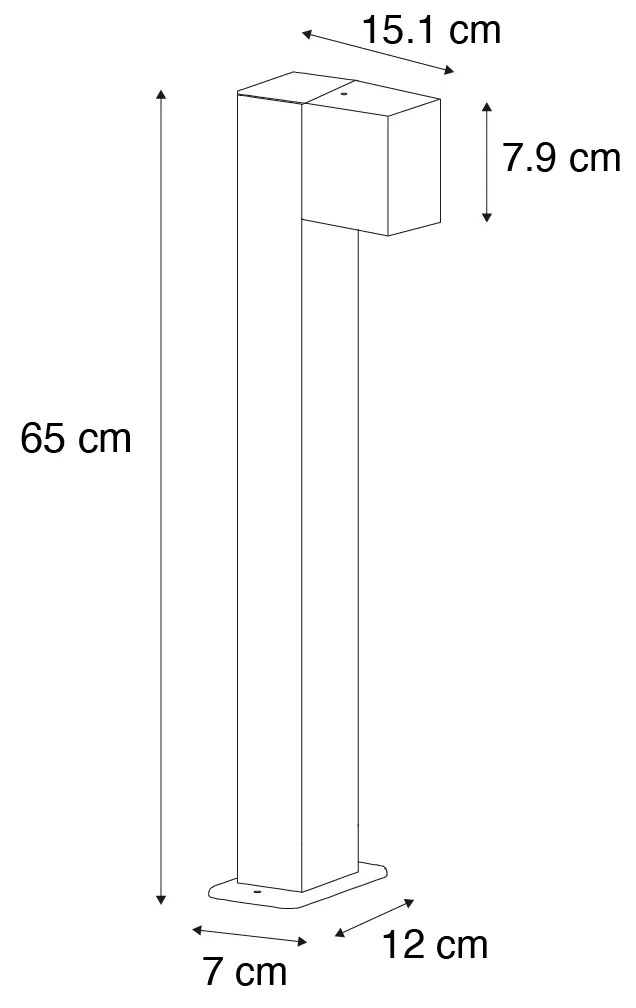 Chytrá venkovní stojací lampa antracitová 65 cm IP44 vč. WiFi GU10 - Baleno