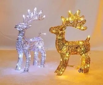 3D LED svítící jelen 40 cm, teple bílý, IP44 venkovní