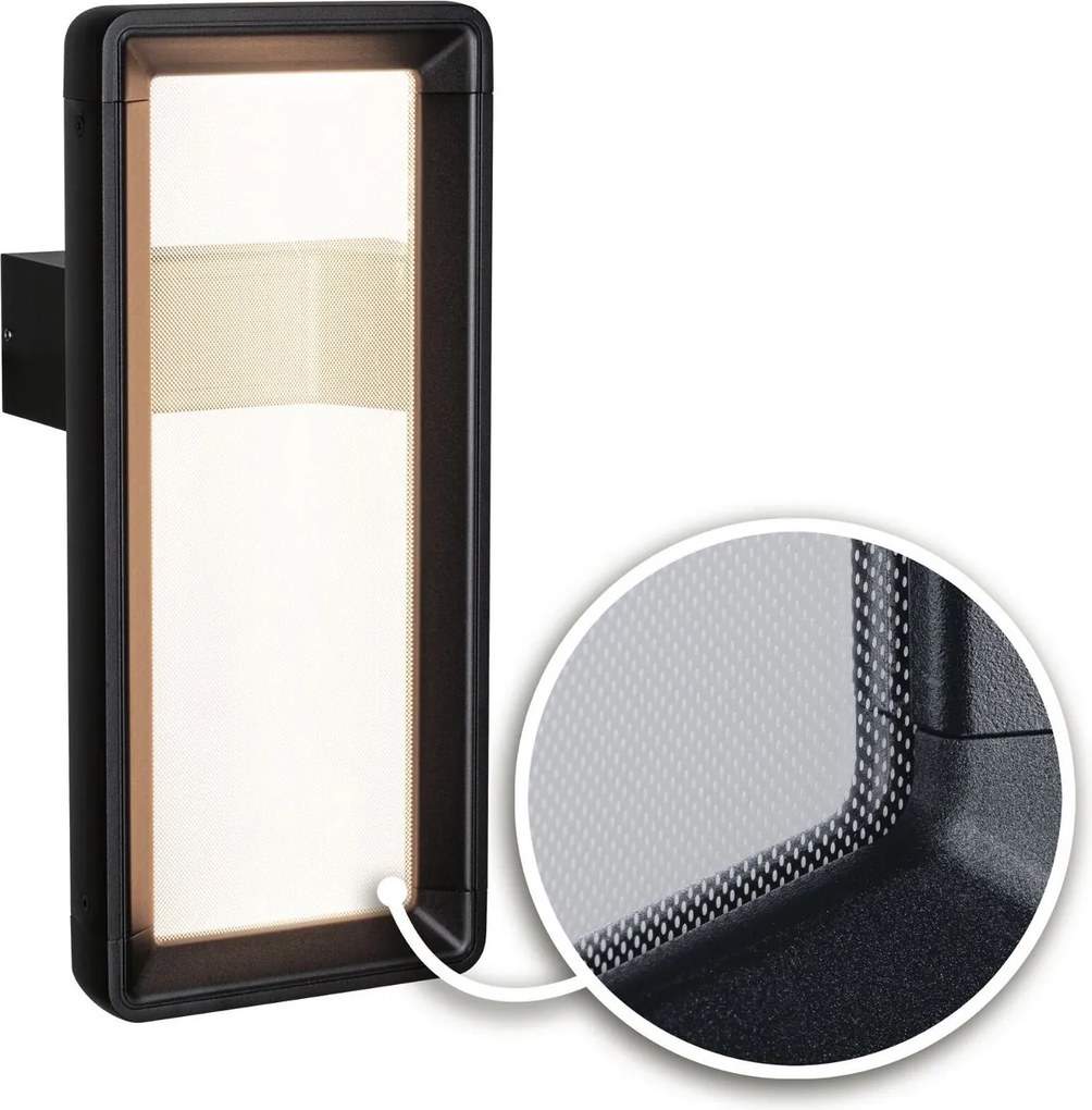 P 93109 LED venkovní nástěnné svítidlo Reana pohybové čidlo HF senzor IP44 176x107mm 3000K 2x3W 230V antracit kov - PAULMANN
