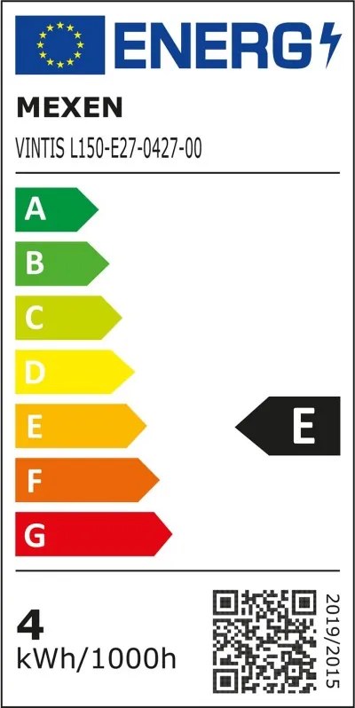 Mexen Vintis, LED filamentová žárovka E27, A60, 4 W, teplá bílá 2700K, čirá, L150-E27-0427-00