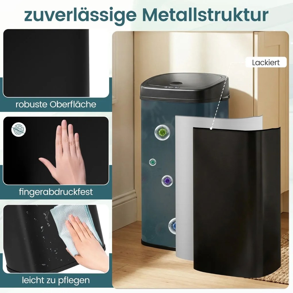 Costway 68 L Automatický odpadkový koš se senzorem a dvouzónový inteligentní