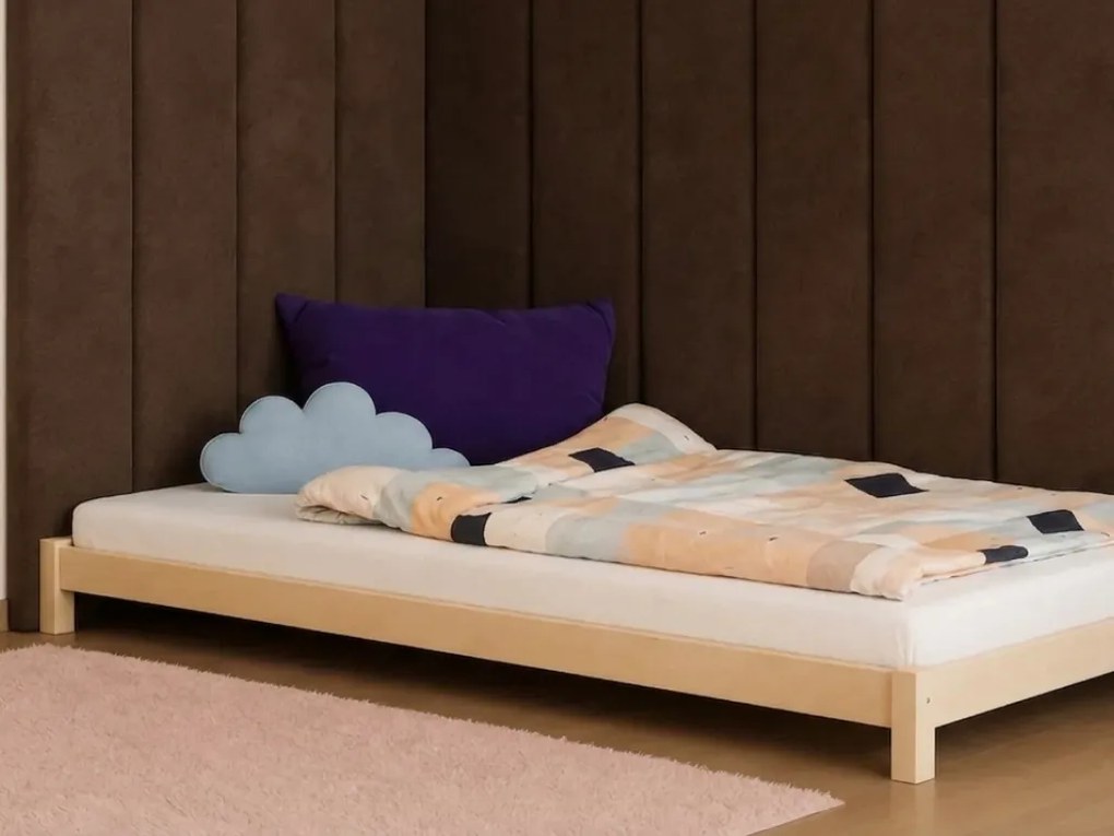 Rovný čalouněný panel na zeď VELUR extra dlouhý Zvolte barvu: Vínová, Zvolte rozměr: 20x200 cm, Uchycení na zeď: Bez uchycení (možnost použití lepidla)